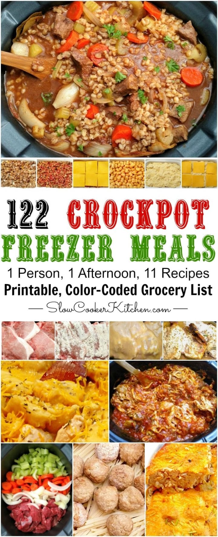 122 Freezer Crockpot Meals in 4 1/4 hours! | SlowCookerKitchen.com