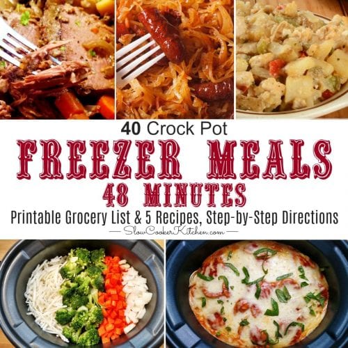 Easy Crock Pot Freezer Meals 1 Week in 48 Min | SlowCookerKitchen.com
